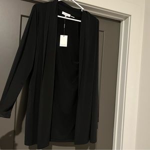 Calvin Klein | Sweaters | Calvin Klein Long Open Front Black Cardigan ...
